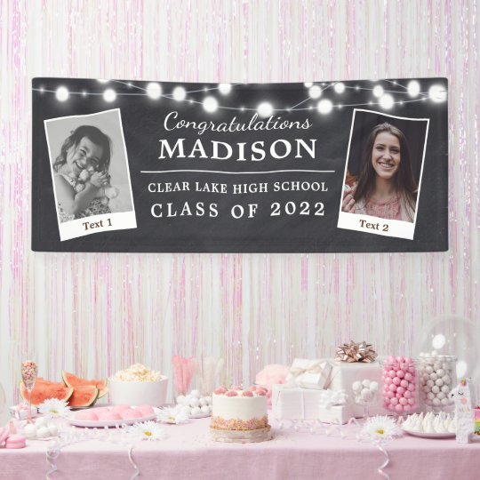 Congratulations Chalk String Lights Grad 2 - Photo Banner | Zazzle.com