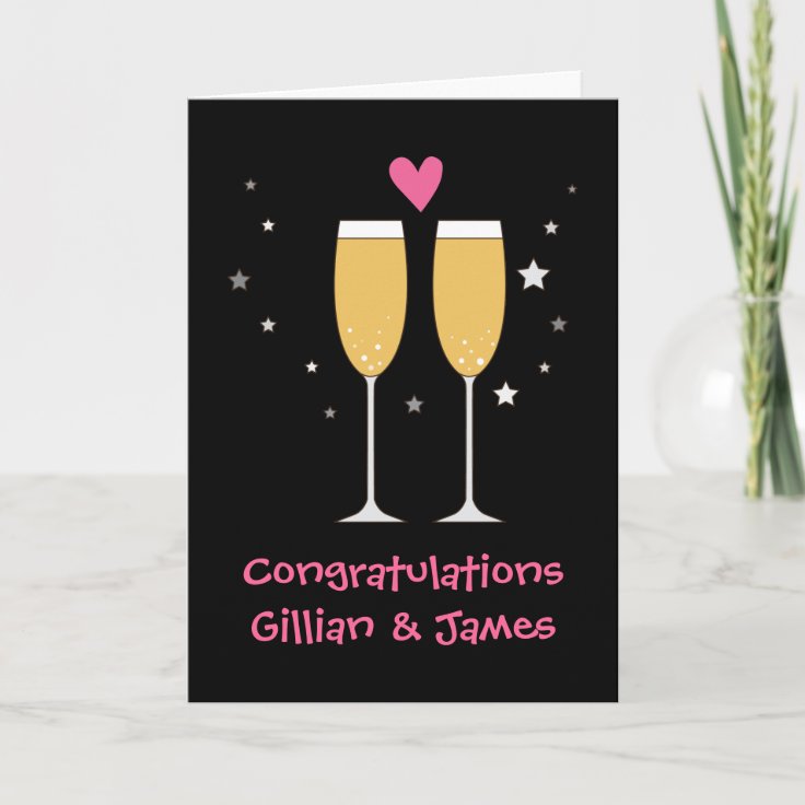 Congratulations champagne toast card | Zazzle