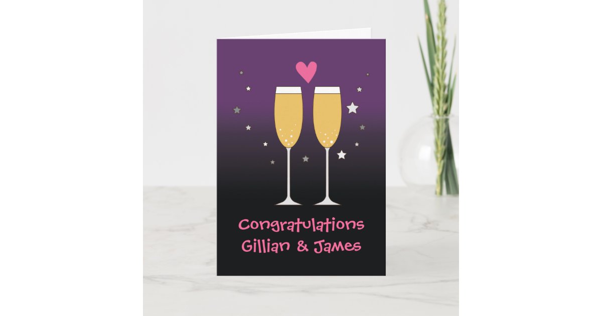 Congratulations champagne toast card | Zazzle