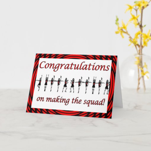 Congratulations Cheerleader squad cheer team Card | Zazzle