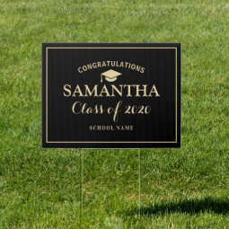 Congratulations Class of 2020 Graduation Black Sign | Zazzle