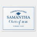 Congratulations Class of 2020 Graduation Blue Sign | Zazzle