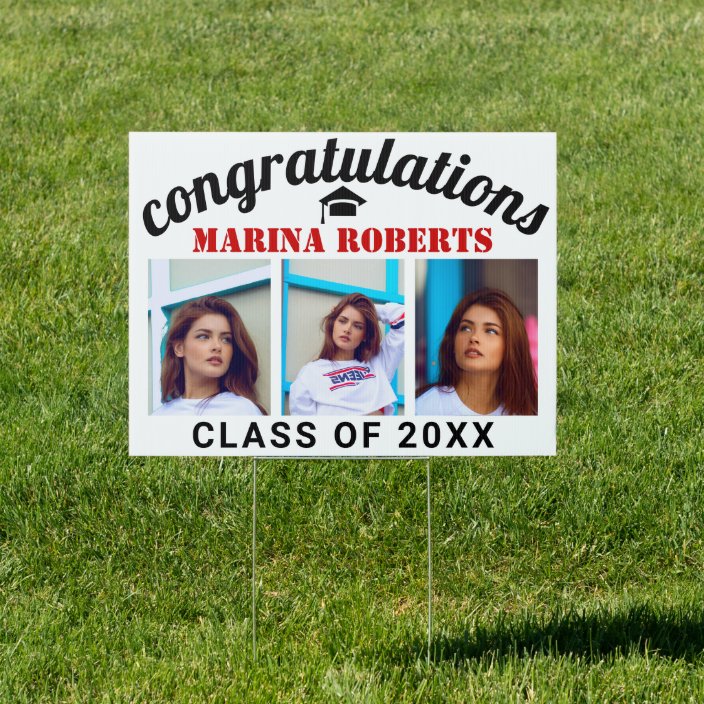 Congratulations Class of 2020 graduation red Sign | Zazzle.com