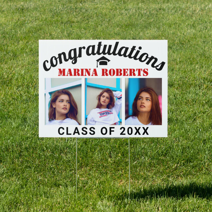 Congratulations Class of 2020 graduation red Sign | Zazzle
