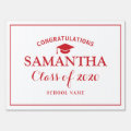 Congratulations Class of 2020 Graduation Red Sign | Zazzle