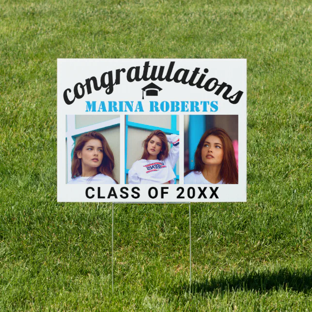 Congratulations Class of 2020 graduation sky blue Sign | Zazzle
