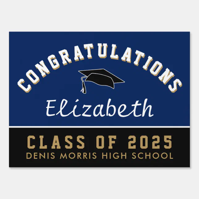 Congratulations Class of 2025 Blue Graduation Lawn Sign | Zazzle