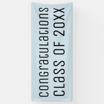 Congratulations Class of Light Blue Graduation Banner | Zazzle