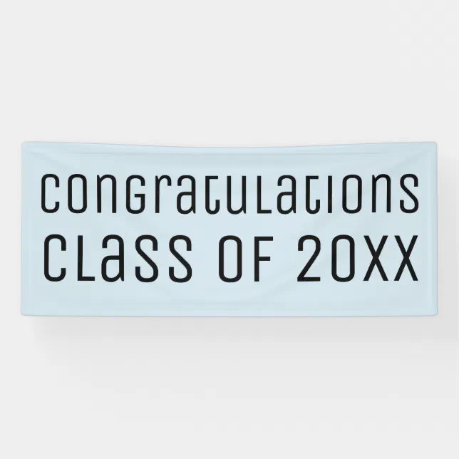 Congratulations Class of Light Blue Graduation Banner | Zazzle