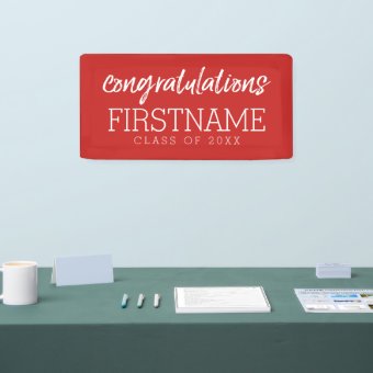 Congratulations Class of Year - Can Edit Red Banner | Zazzle