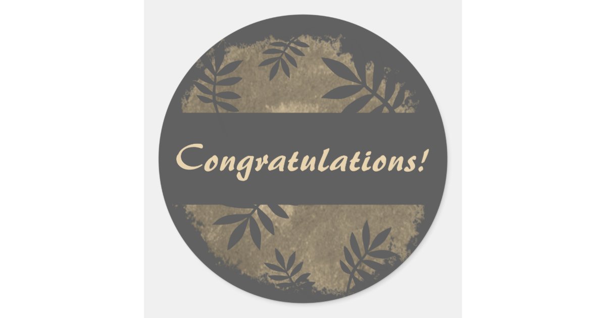 Congratulations Classic Round Sticker | Zazzle