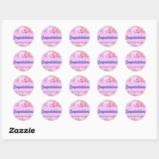 Congratulations Classic Round Sticker | Zazzle