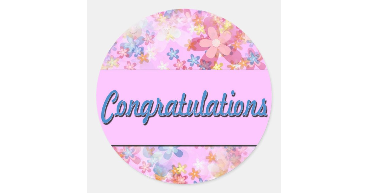 Congratulations Classic Round Sticker | Zazzle