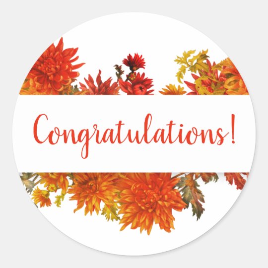 Congratulations Classic Round Sticker | Zazzle.com