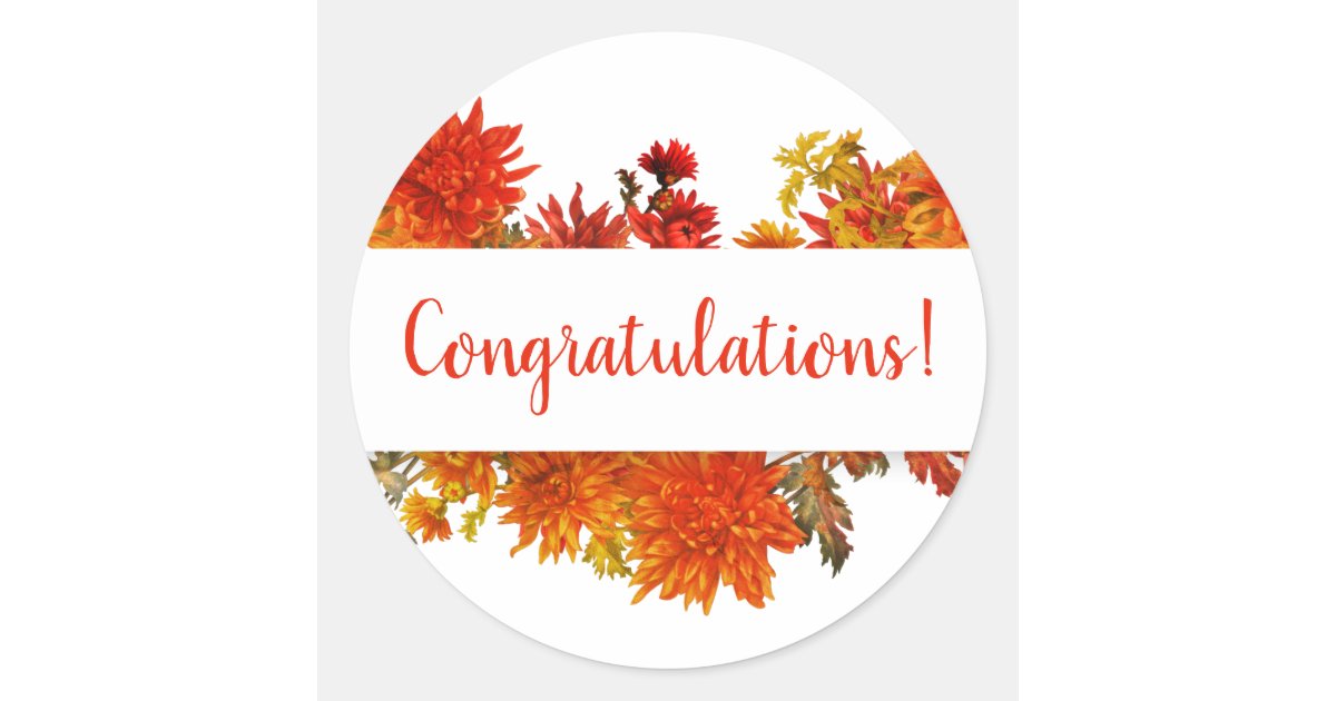 Congratulations Classic Round Sticker | Zazzle