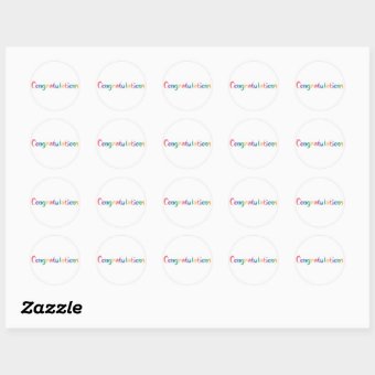 Congratulations Classic Round Sticker | Zazzle