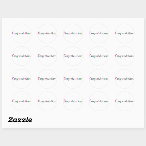 Congratulations Classic Round Sticker | Zazzle