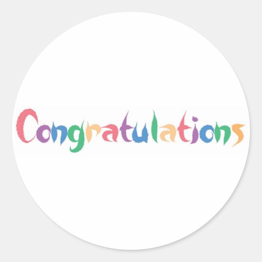 Congratulations Classic Round Sticker | Zazzle.com