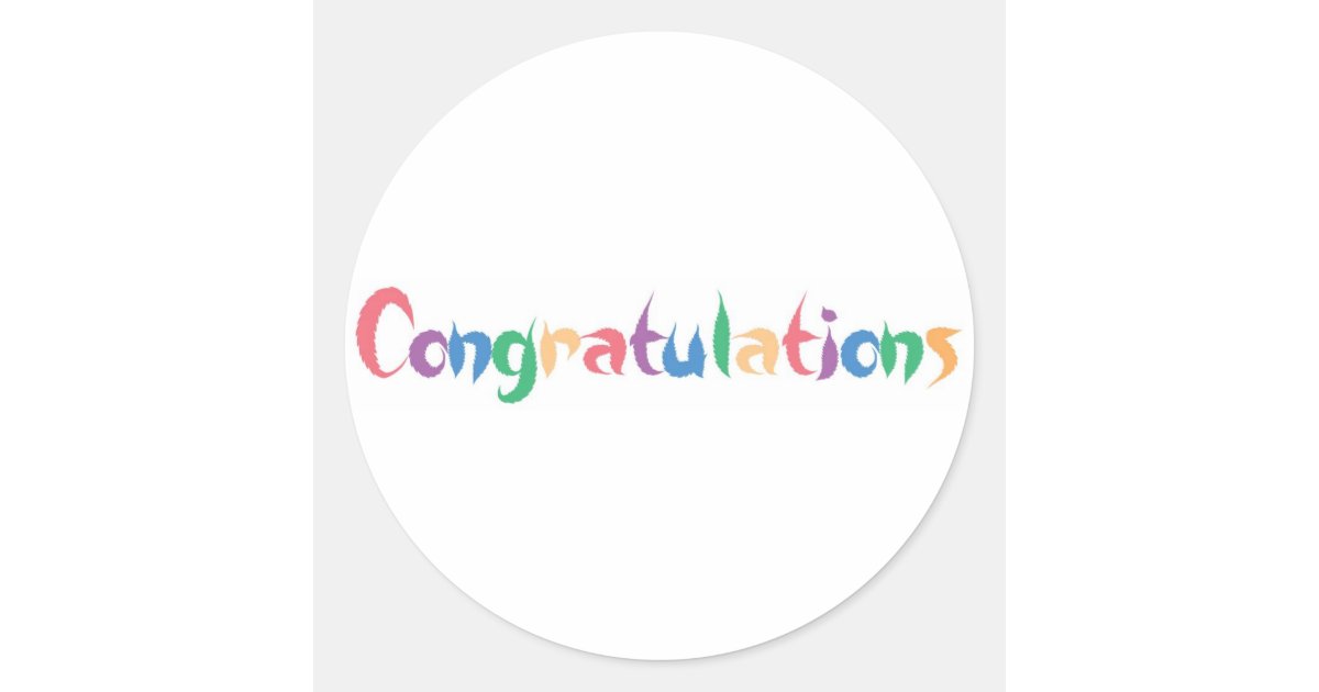 Congratulations Classic Round Sticker | Zazzle