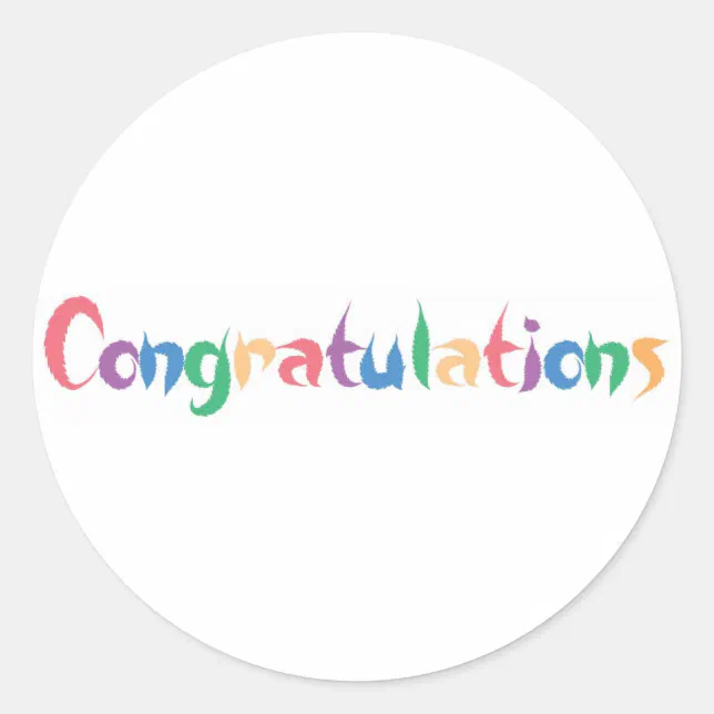 Congratulations Classic Round Sticker | Zazzle