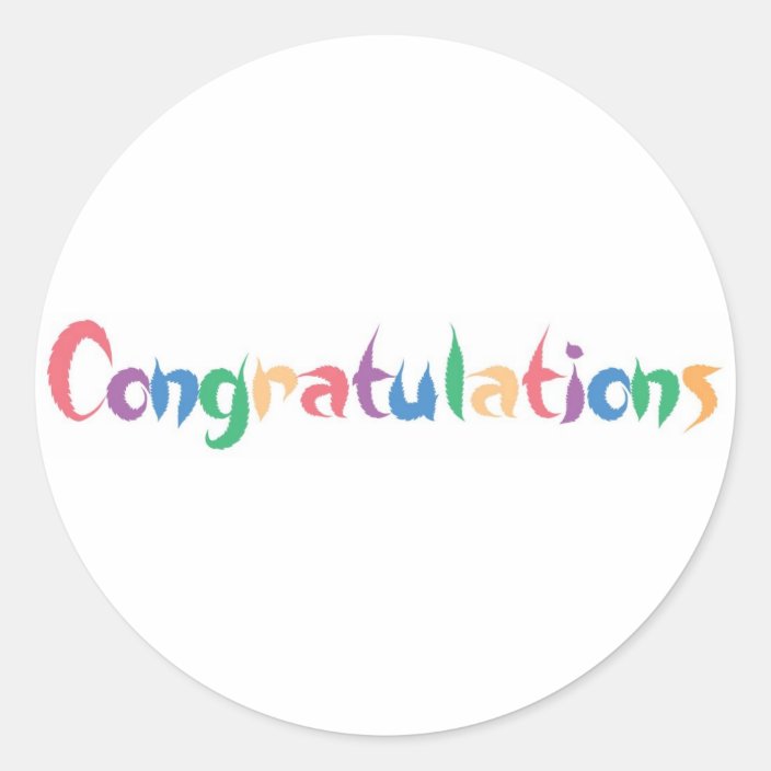 Congratulations Classic Round Sticker | Zazzle.com