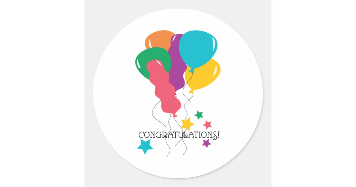 Congratulations! Classic Round Sticker | Zazzle