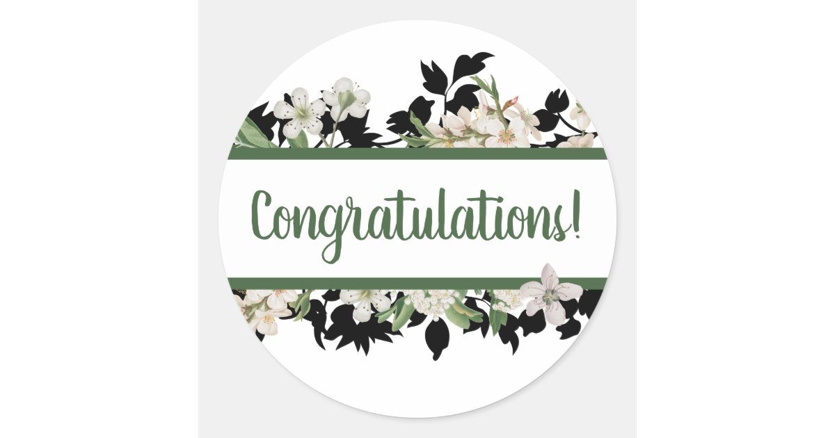 Congratulations Classic Round Sticker | Zazzle