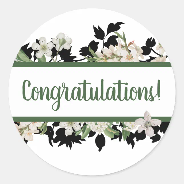 Congratulations Classic Round Sticker | Zazzle