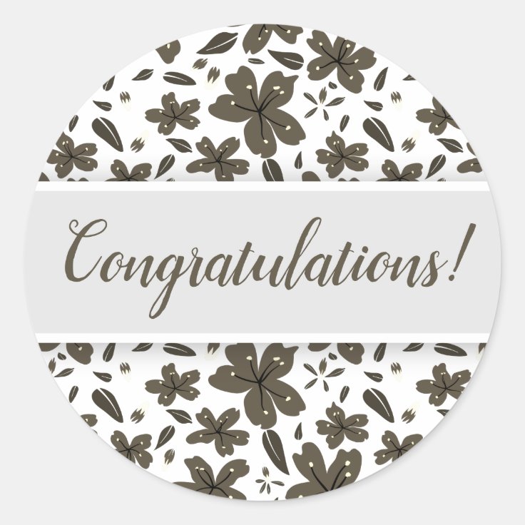 Congratulations Classic Round Sticker | Zazzle