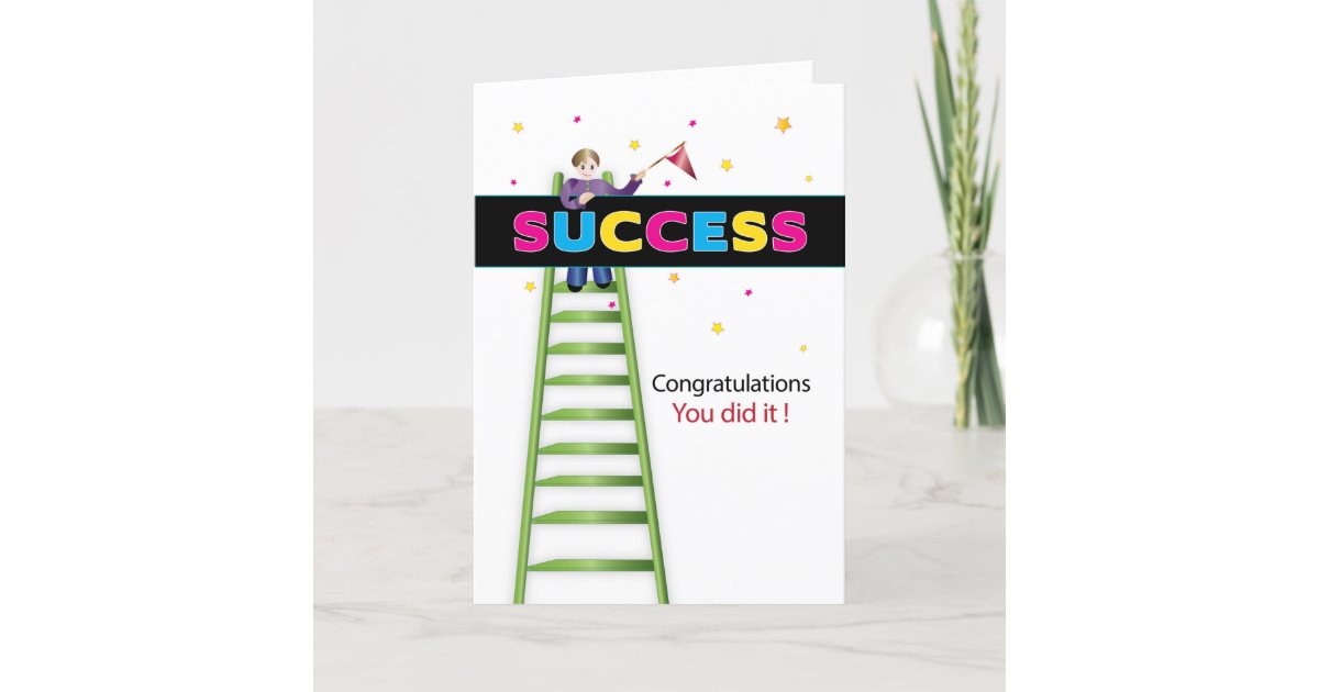 Congratulations Climbing ladder of Success Card | Zazzle
