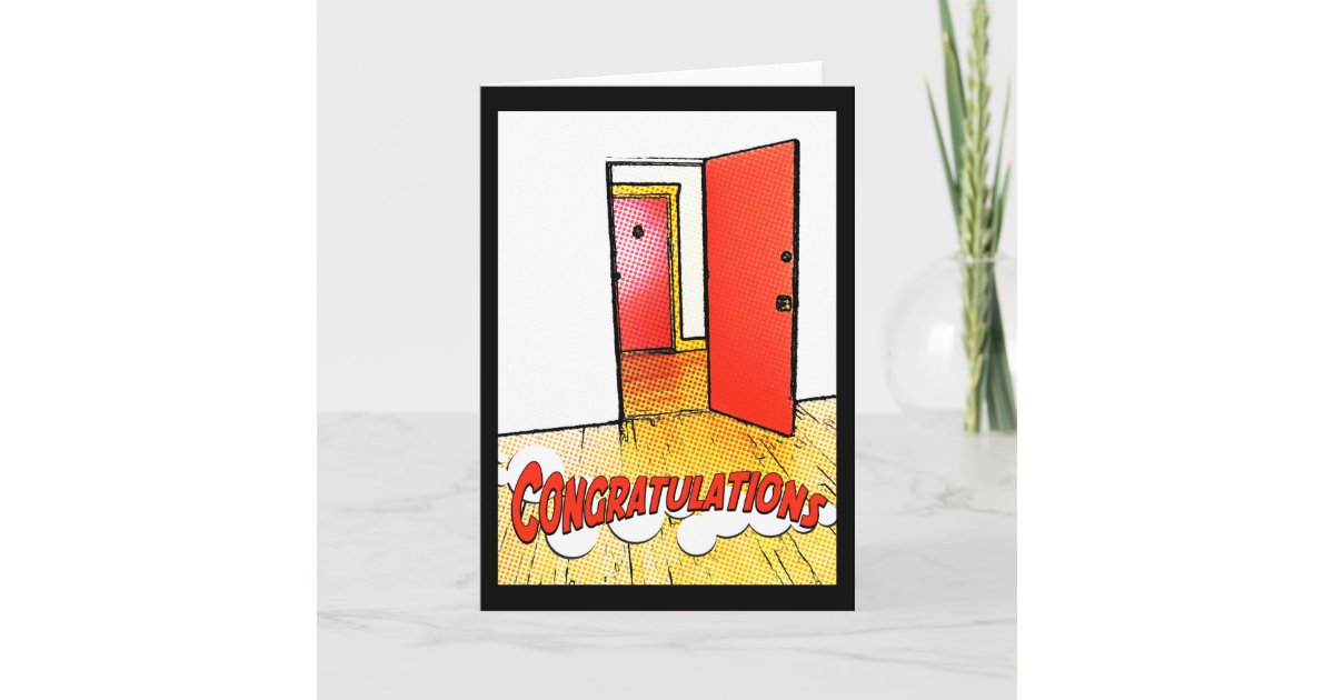 congratulations comic door card | Zazzle