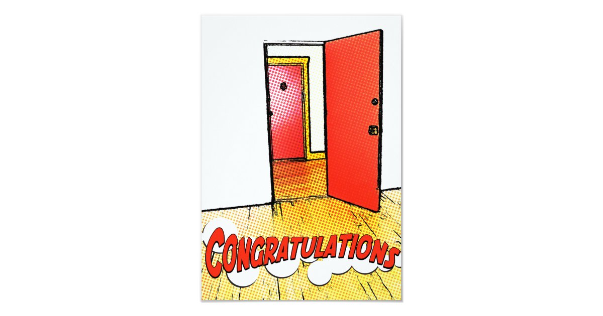 congratulations comic door invitation | Zazzle.com