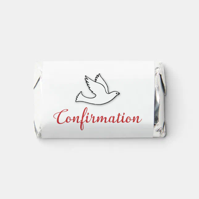 Congratulations Confirmation Dove with Red Hershey's Miniatures | Zazzle