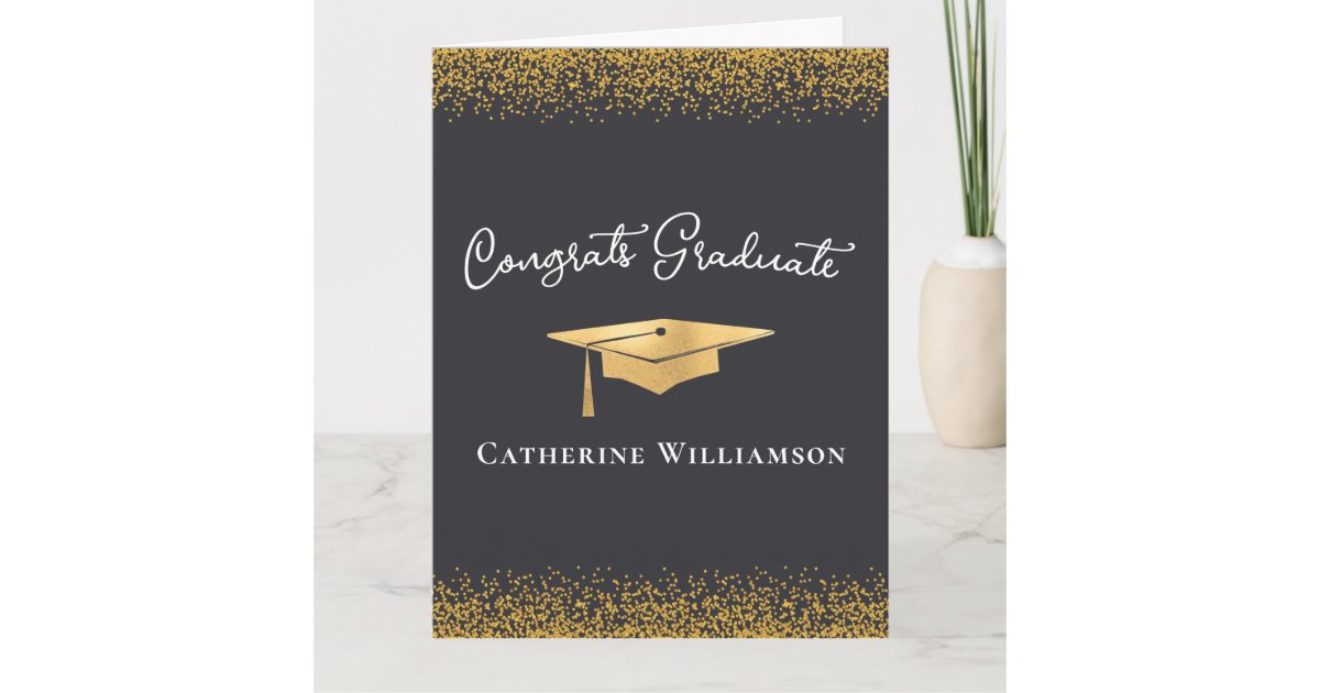 Congratulations Custom Elegant Gold Graduation Card | Zazzle