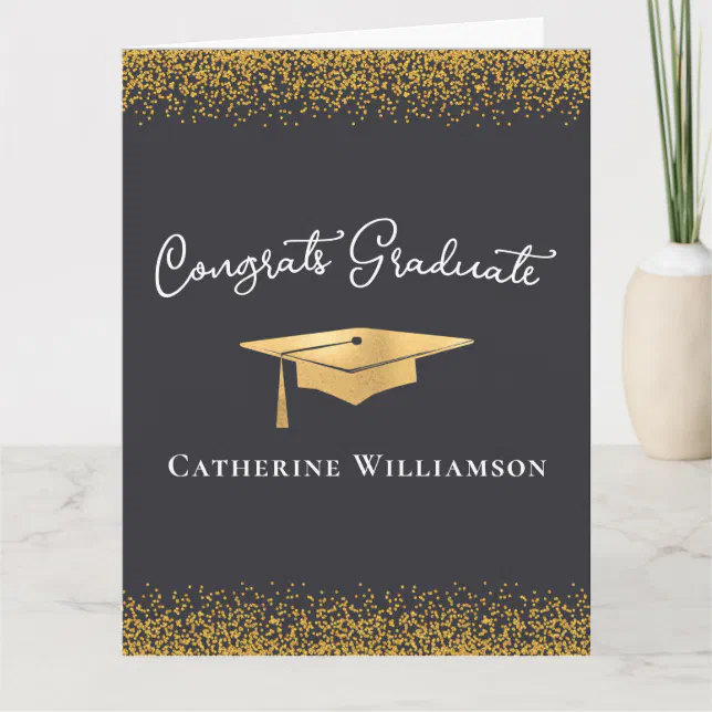 Congratulations Custom Elegant Gold Graduation Card | Zazzle