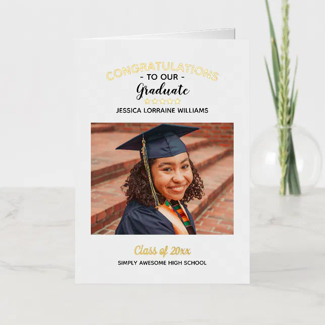 Congratulations Custom Photo Graduate Graduation Foil Greeting Card ...