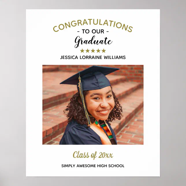 Congratulations Custom Photo Graduate Graduation Poster | Zazzle