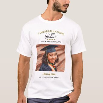 Congratulations Custom Photo Graduate Graduation T-Shirt | Zazzle