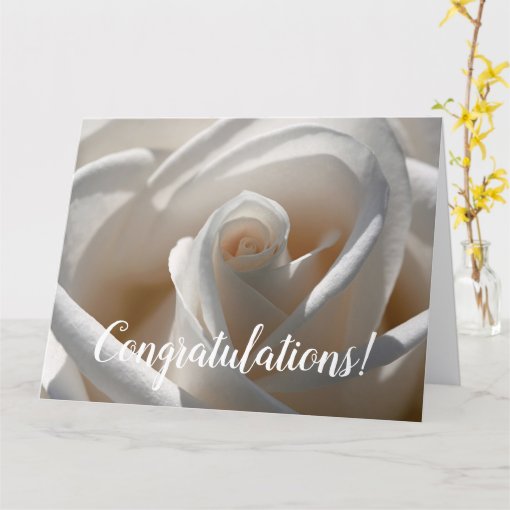Congratulations Custom Rose Large Wedding Card | Zazzle