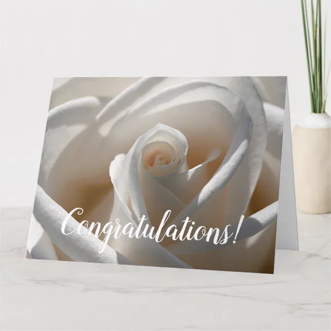 Congratulations Custom Rose Large Wedding Card | Zazzle