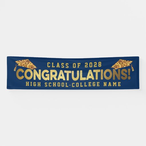 CONGRATULATIONS Custom School Graduation Ceremony Banner | Zazzle