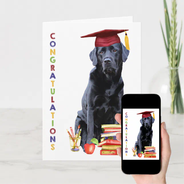 Congratulations Cute Graduate Puppy Dog Graduation Card | Zazzle