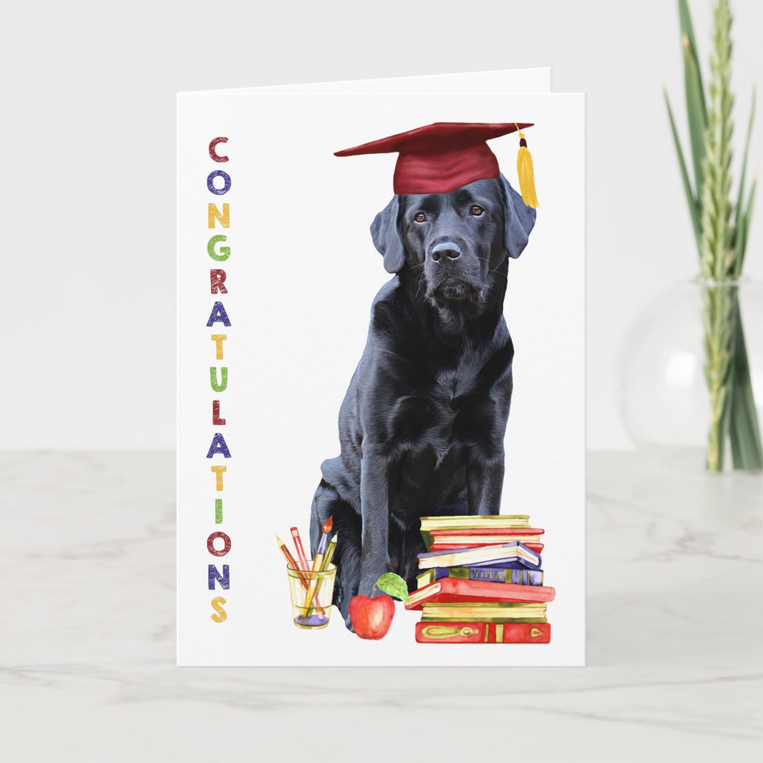 Congratulations Cute Graduate Puppy Dog Graduation Card | Zazzle