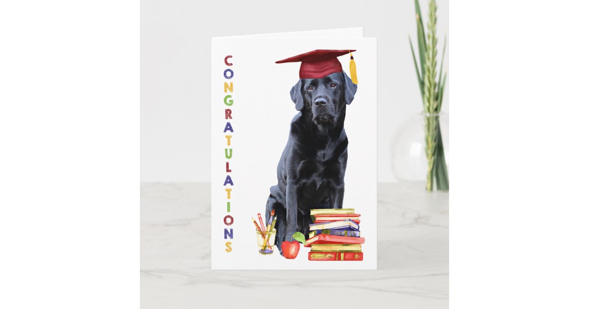 Congratulations Cute Graduate Puppy Dog Graduation Card | Zazzle