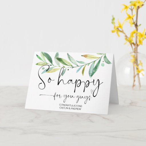 Congratulations Cute Wedding Engagement So Happy C Card | Zazzle