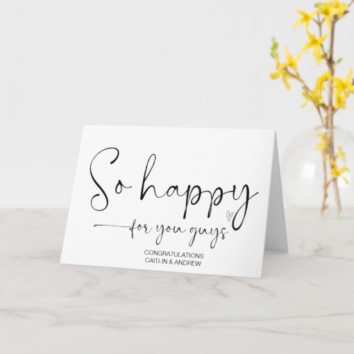 Congratulations Cute Wedding Engagement So Happy Card | Zazzle
