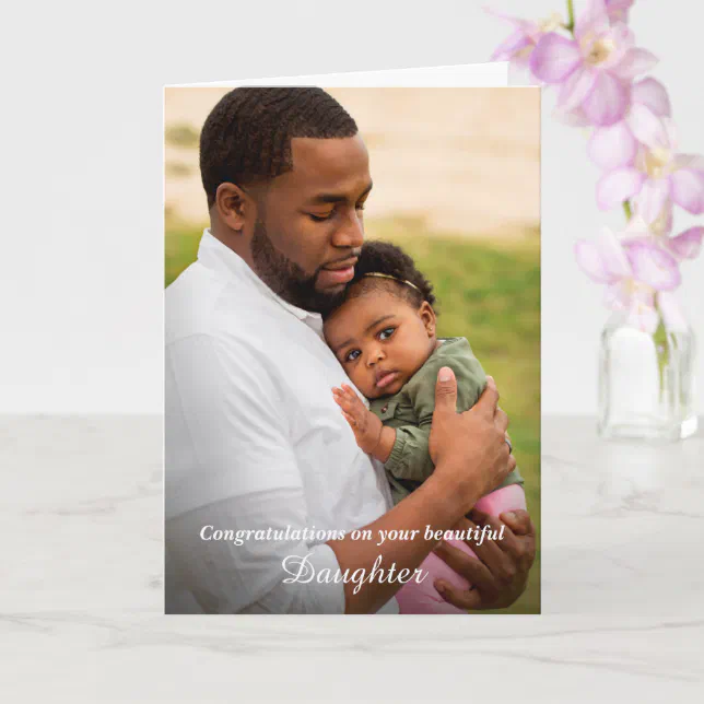 Congratulations Dad Mom New Baby Photo Custom Card | Zazzle