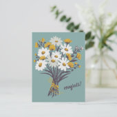 CONGRATULATIONS Daisy Bouquet Floral Cute Custom Postcard | Zazzle