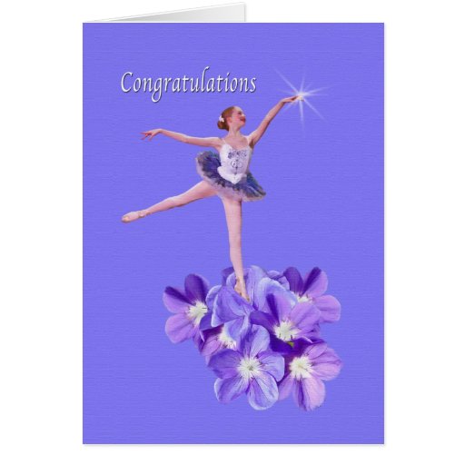 Congratulations, Dance Recital, Ballerina and Viol Greeting Card | Zazzle