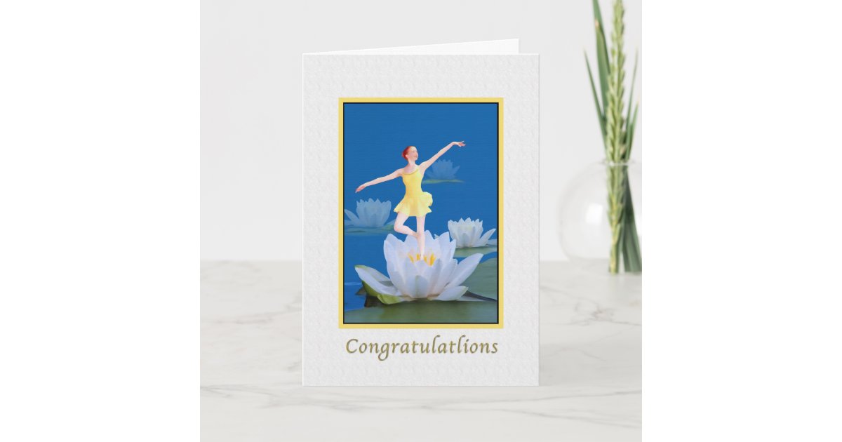 Congratulations, Dancing Water Sprite Card | Zazzle
